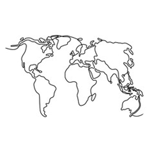 Continuous World Map Splashback | Custom Map Splashbacks