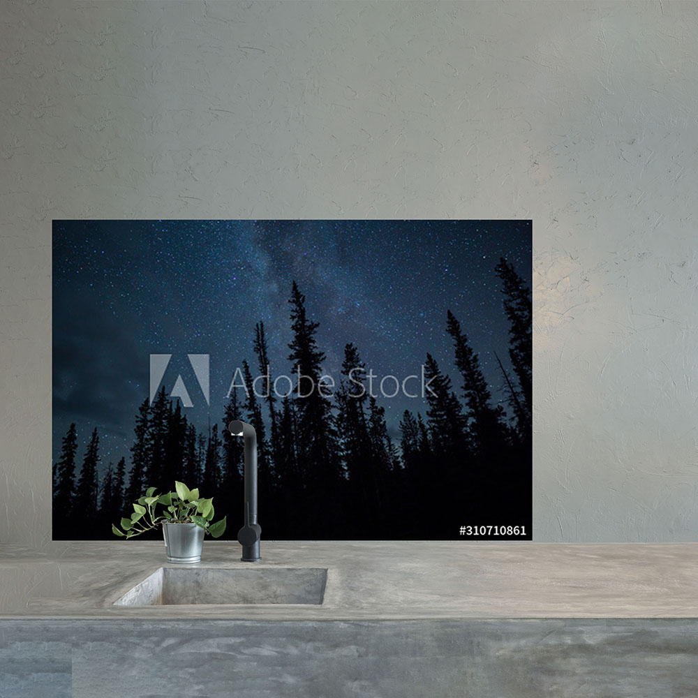 Pine Tree Splashback - Evening Pine Splashback - Custom Splashbacks