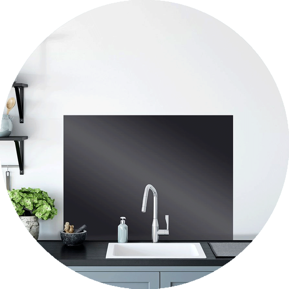 Midnight Blue Glass Splashback | Custom Blue Splashbacks