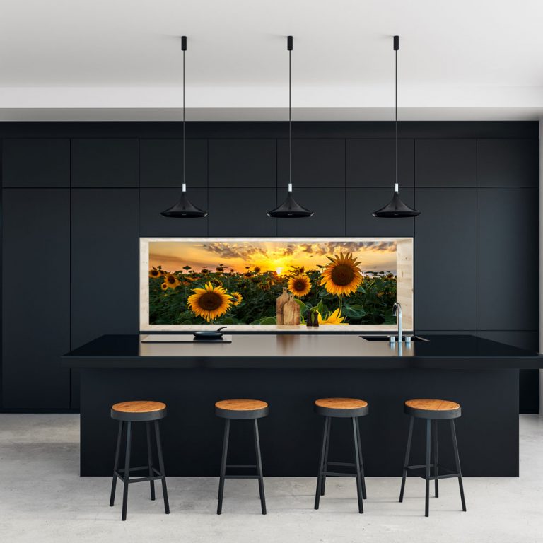 Panoramic Sunflowers Splashback | Custom Splashbacks