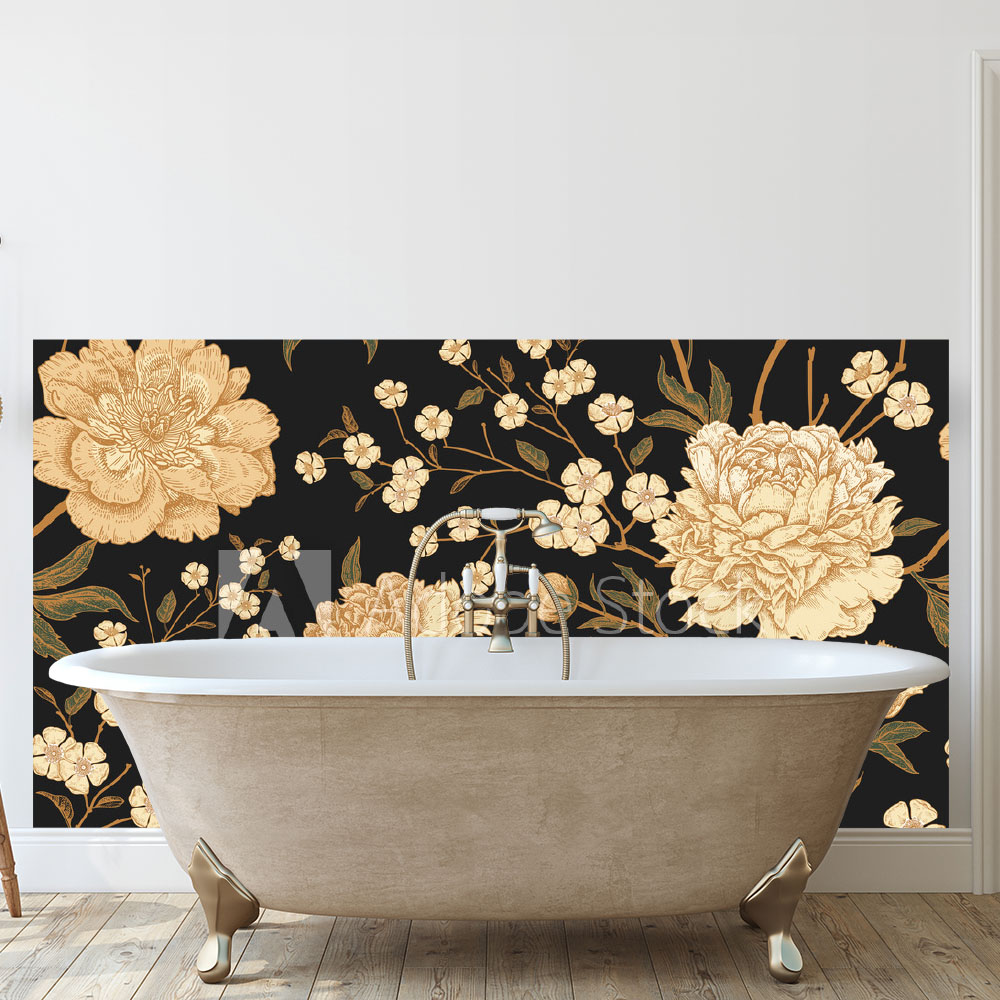 Regal Floral Splashback - Custom Splashbacks