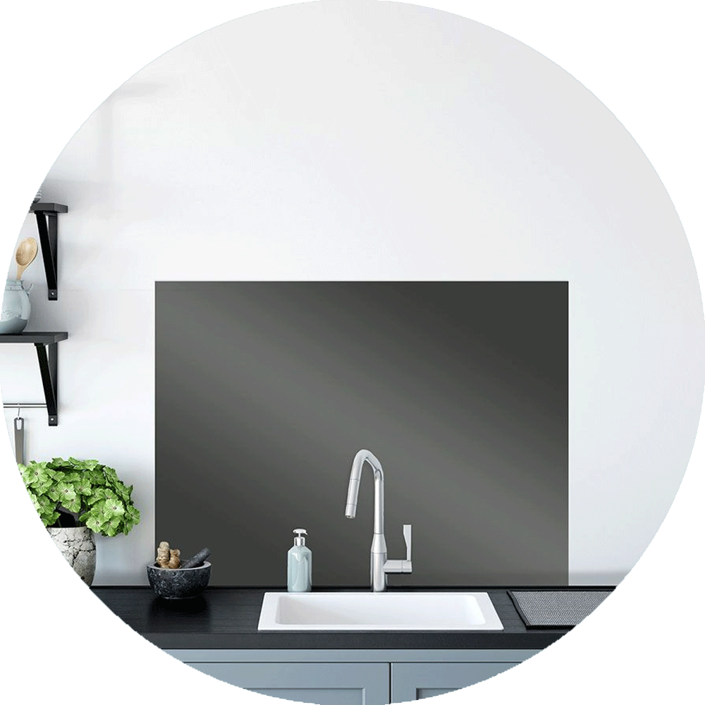 Steel Grey Glass Splashback | Custom Steel Grey Splashbacks